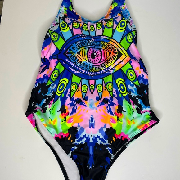 Swim | Psychedelic Eye One Piece Bathing Suit Size S | Poshmark